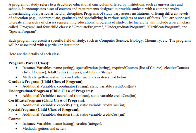 Solved A program of study refers to a structured educational | Chegg.com