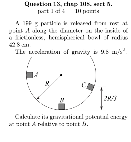 Solved part 1 of 4 10 points A 199 g particle is released | Chegg.com