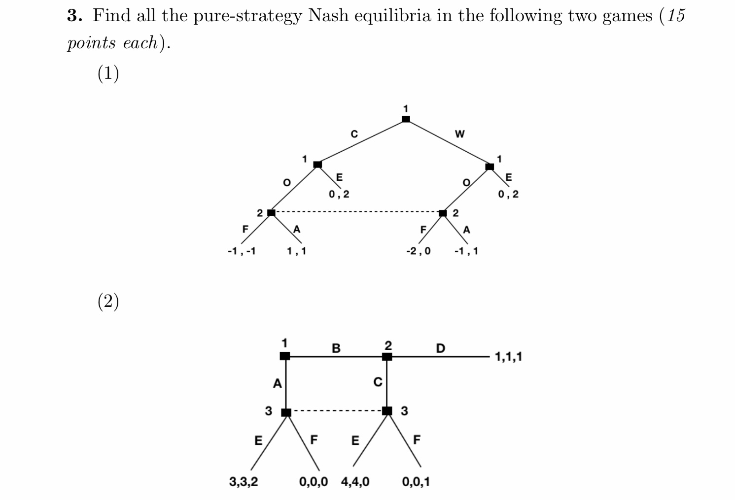 Solved 3. Find all the pure-strategy Nash equilibria in the | Chegg.com