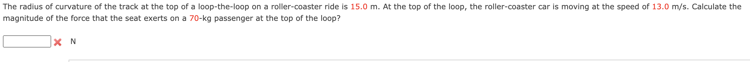 Solved The radius of curvature of the track at the top of a | Chegg.com