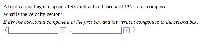 Solved A boat is traveling at a speed of 38 mph with a | Chegg.com