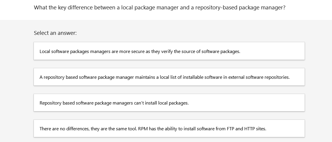 Solved What The Key Difference Between A Local Package Chegg