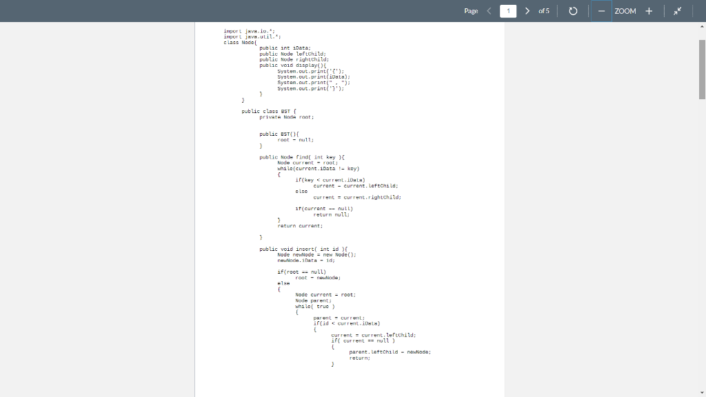 Solved Java In The Program Bstjava Shown Below Add The 5877