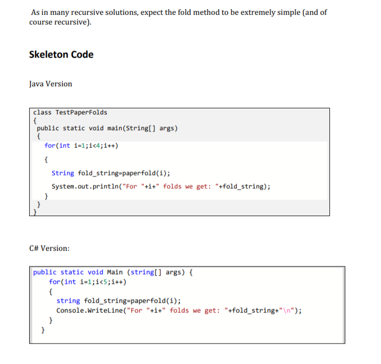 Solved RECURSION - PAPERFOLDS Concept Summary: 1. Recursion | Chegg.com