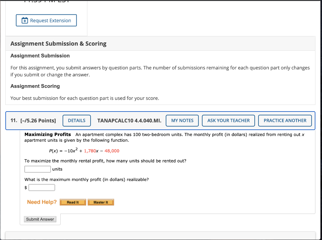Solved # Request Extension Assignment Submission & Scoring | Chegg.com