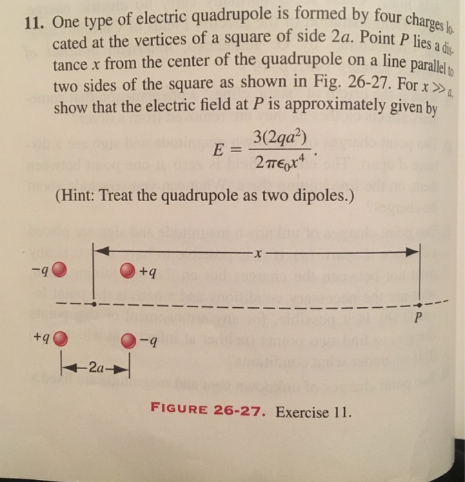 Solved r ch 11. One type of electric quadrupole is formed by | Chegg.com