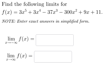 Solved Find the following limits | Chegg.com