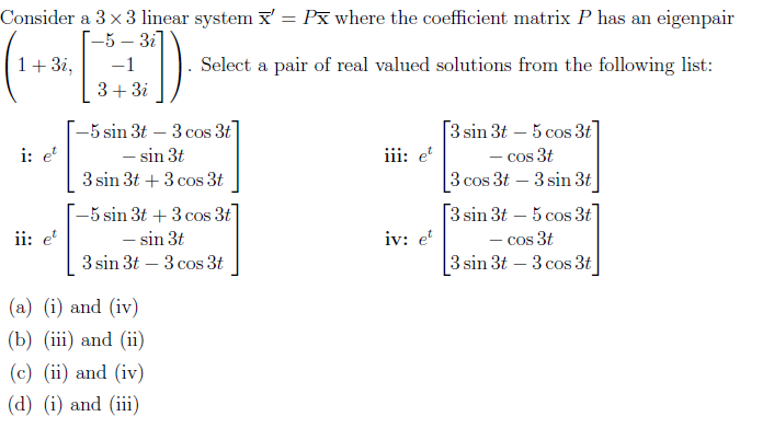 Solved Consider a 3 x 3 linear system x = Px where the | Chegg.com