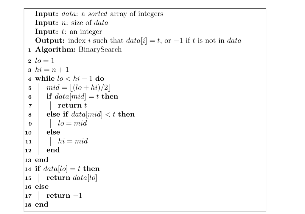 Solved Input: data: a sorted array of integers Input: n: | Chegg.com