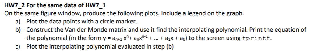 Solved HW7_1 (handwork) For the following data X-5 -301 3 5 | Chegg.com