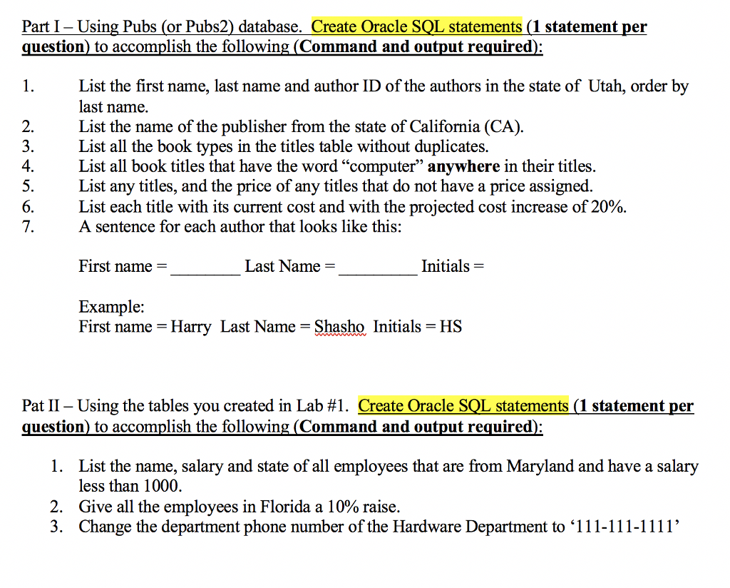 Solved Sample Tables to be downloaded: create table | Chegg.com