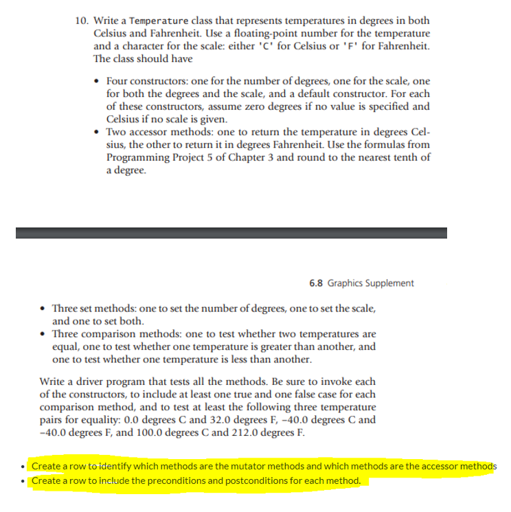 Solved 10. Write a Temperature class that represents | Chegg.com