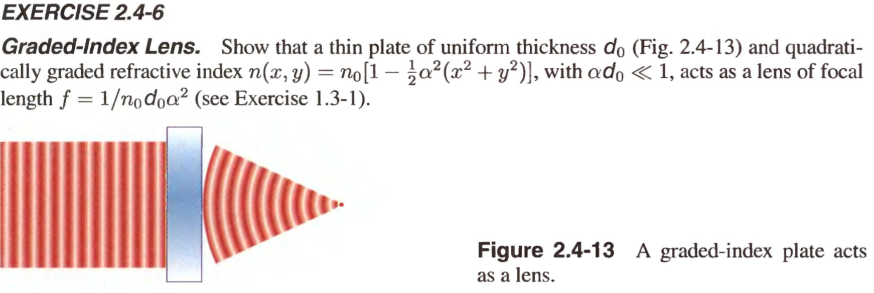 Solved EXERCISE 2.4-6 Graded-Index Lens. Show that a thin | Chegg.com