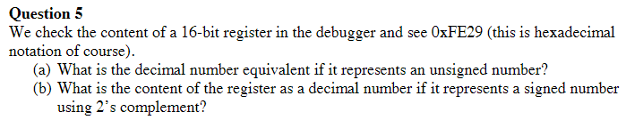 Solved Question 5 We check the content of a 16-bit register | Chegg.com