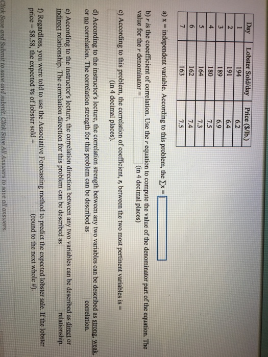 Solved a) x = independent variable. According to this | Chegg.com