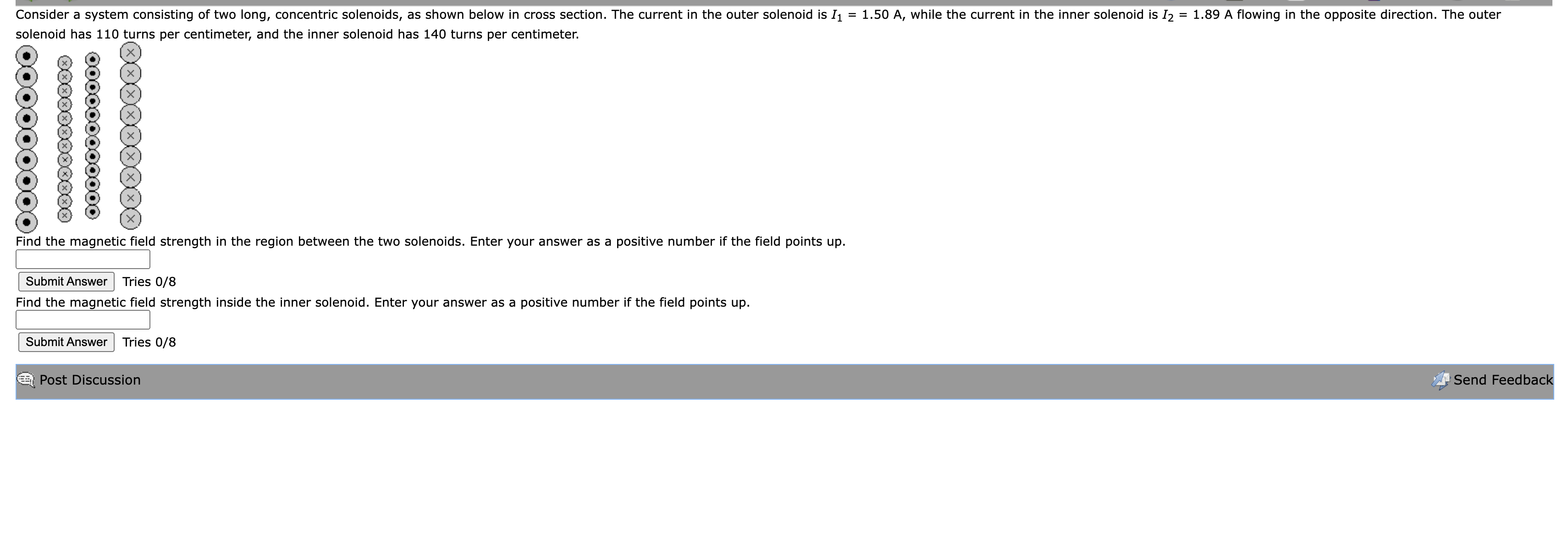 Solved by an EXPERT solenoid has 110 ﻿turns per centimeter, and the inner | Chegg.com
