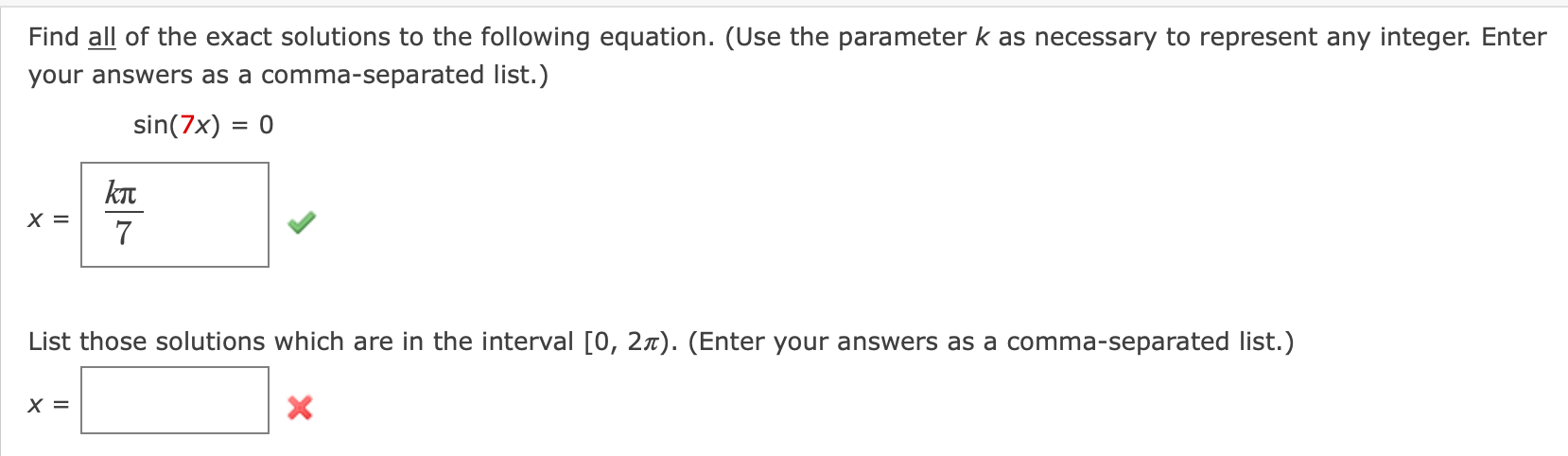 Solved Find all of the exact solutions to the following | Chegg.com