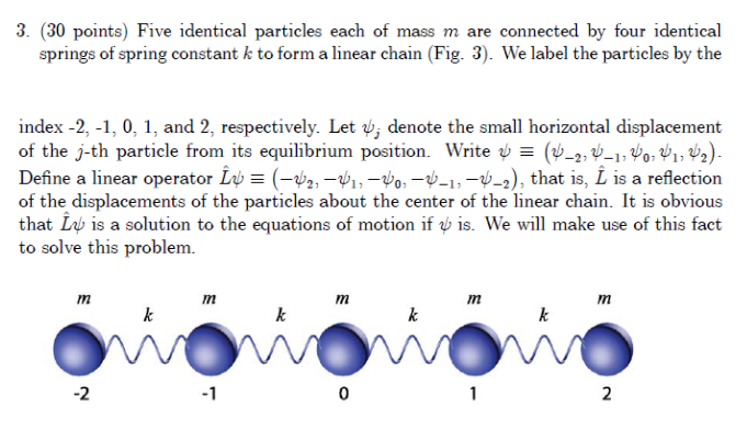 3. (30 points) Five identical particles each of mass | Chegg.com