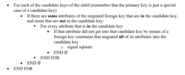 For each of the candidate keys of the child | Chegg.com