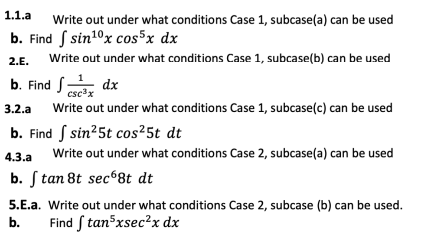 Solved 1.1.a Write out under what conditions Case 1, | Chegg.com