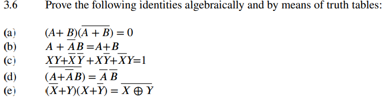Solved 3.6 Prove the following identities algebraically and | Chegg.com