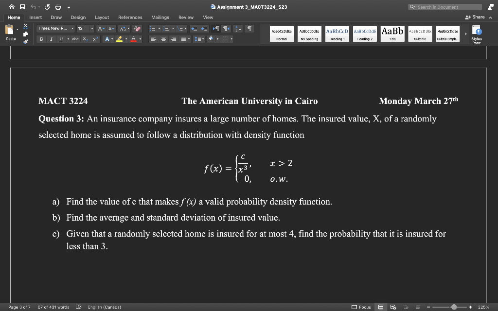 Solved Question 3: An insurance company insures a large | Chegg.com