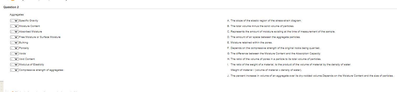 Solved Question 2 Aggregates - Specific Gravity - Moisture | Chegg.com