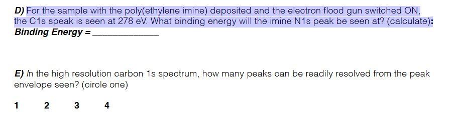 Solved 1. (30 points total) A monochromatized ESCA | Chegg.com