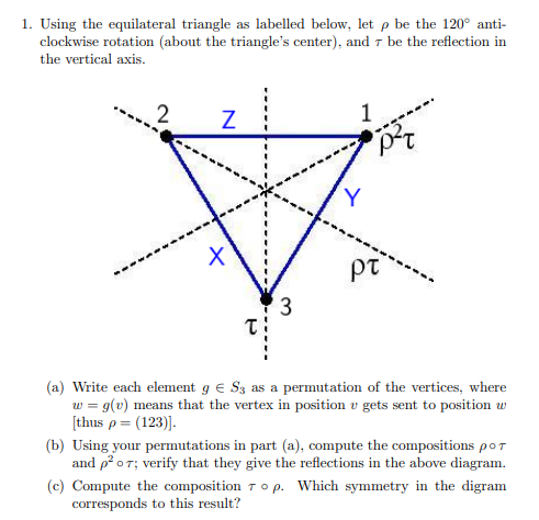 1. Using the equilateral triangle as labelled below, | Chegg.com