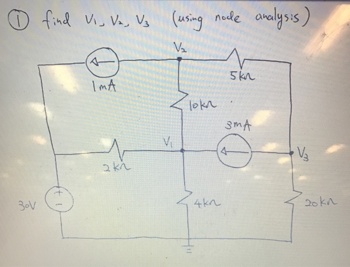 Solved Find V1 V2 V3 Using Node Analysis 