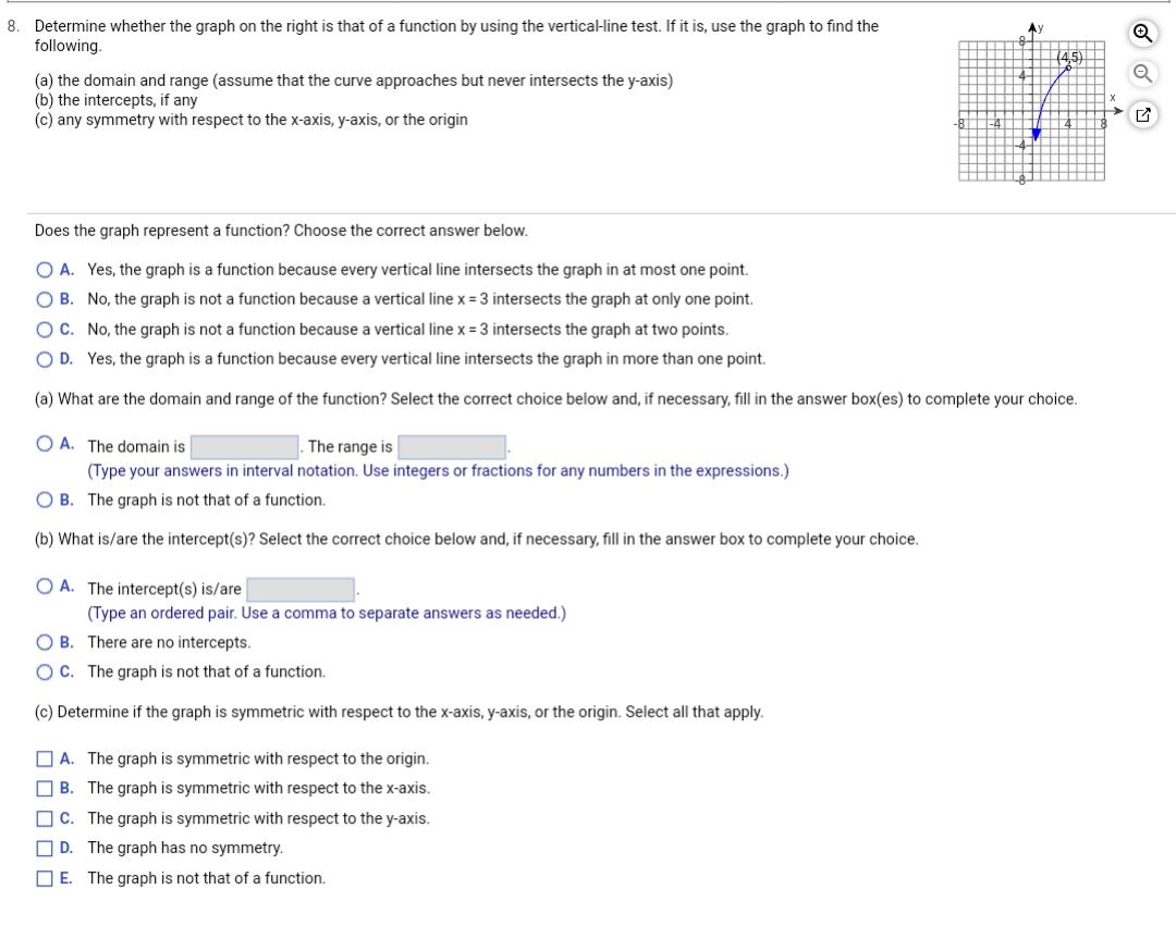 Solved 8. Determine whether the graph on the right is that | Chegg.com