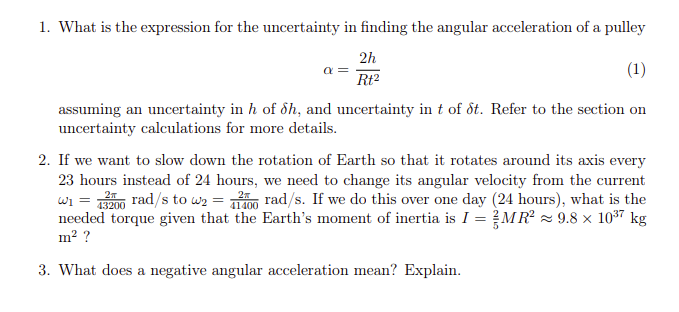 Solved What is the expression for the uncertainty in finding | Chegg.com