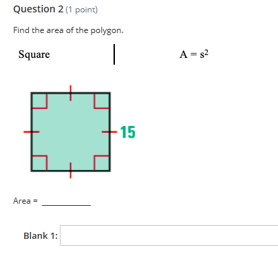 Solved Question 1 (1 point) Find the area of the polygon. | Chegg.com