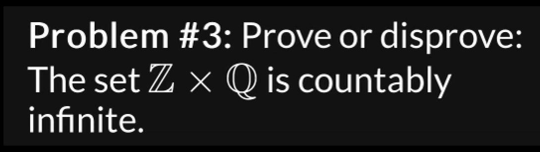Solved Problem \#3: Prove or disprove: The set Z×Q is | Chegg.com