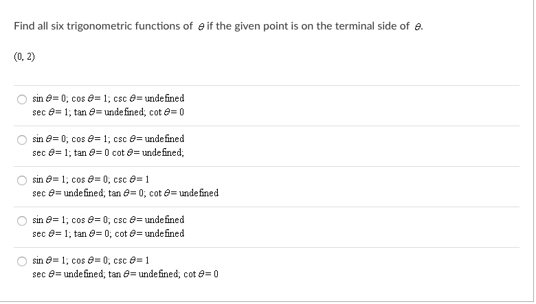 Solved Find all six trigonometric functions of ? if the | Chegg.com