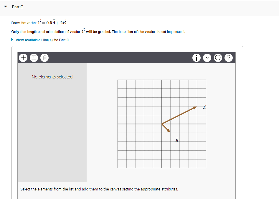 Solved Draw the vector C=1.5A−3B. Only the length and | Chegg.com