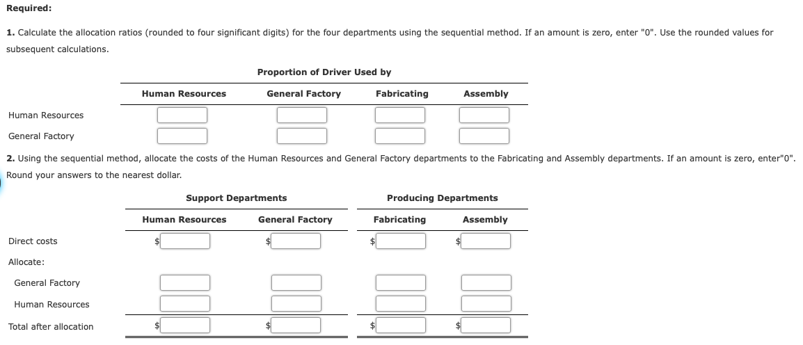 Solved Sequential (Step) Method of Support Department Cost | Chegg.com