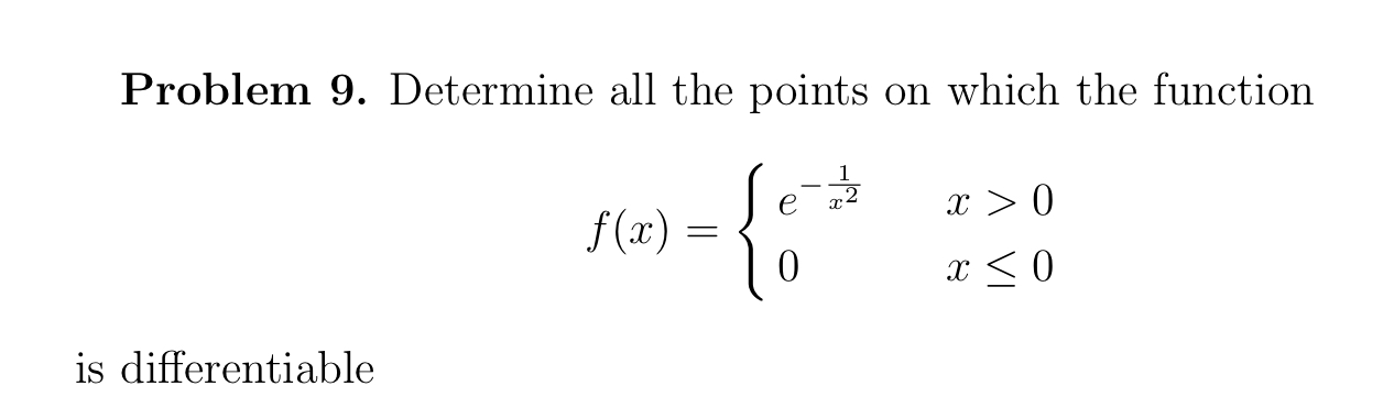 Solved Problem 9. Determine all the points on which the | Chegg.com