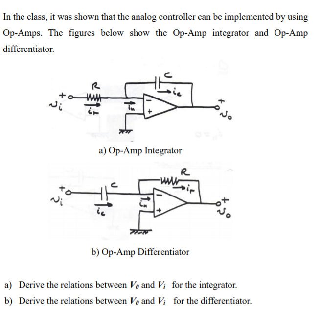 Solved In the class, it was shown that the analog controller | Chegg.com
