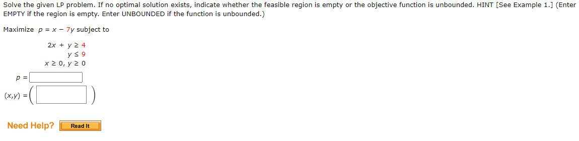 Solved Solve the given LP problem. If no optimal solution | Chegg.com