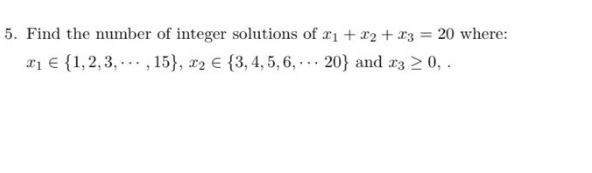 Solved Find the number of integer solutions of x1+x2+x3=20 | Chegg.com