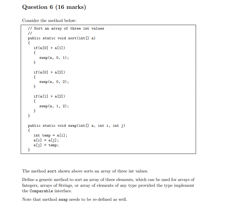 Solved Question 6 (16 marks) Consider the method below: // | Chegg.com