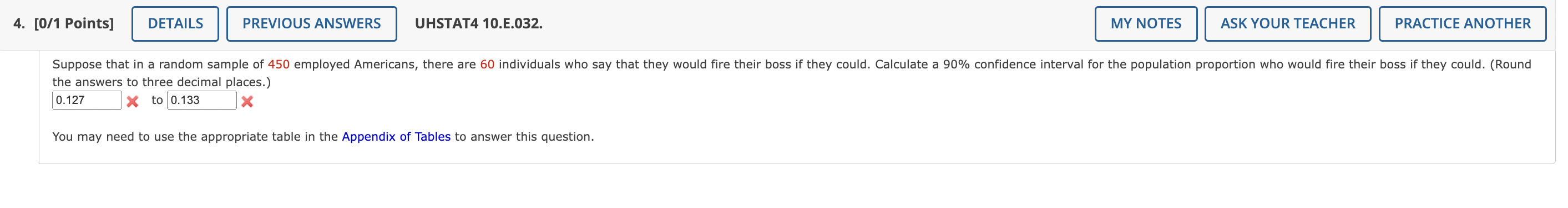 Solved [0/1 Points] UHSTAT4 10.E.032. the answers to three | Chegg.com