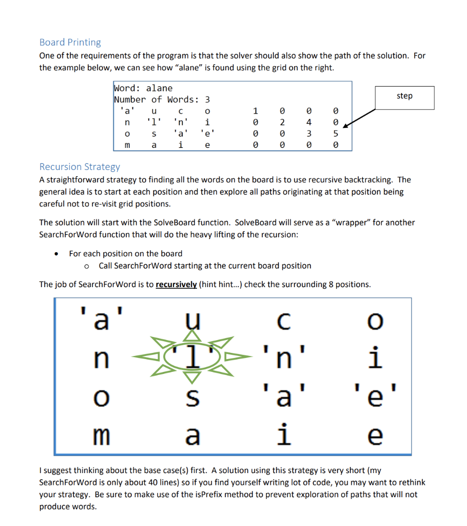 Boggle Solver Credit Todd Feldman for the original | Chegg.com
