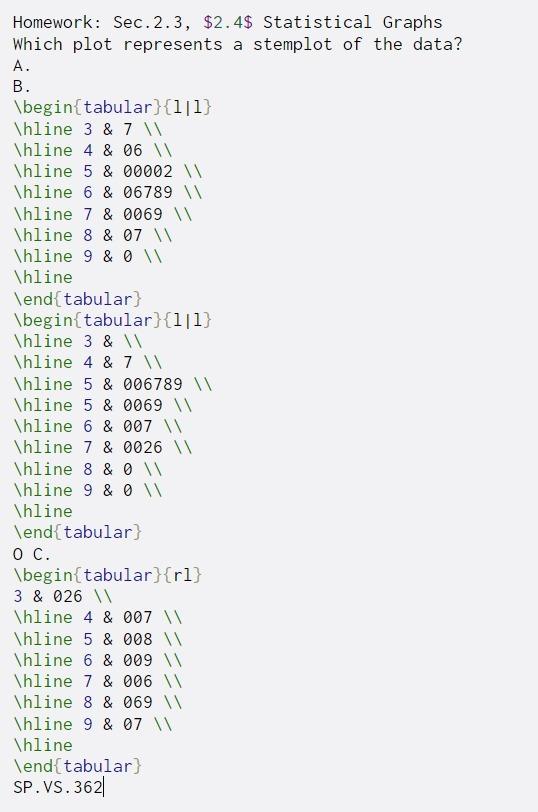 Homework: Sec.2.3, $2.4$ Statistical Graphs Which | Chegg.com