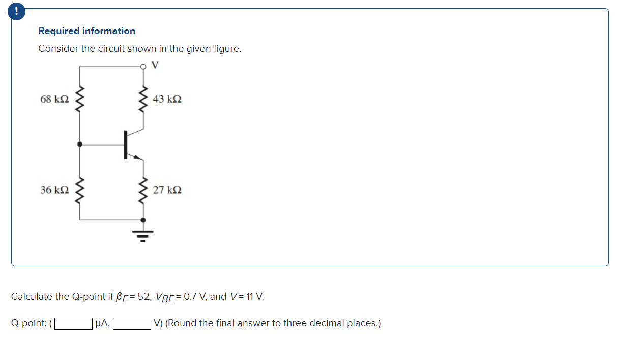 Solved Required informationConsider the circuit shown in the | Chegg.com