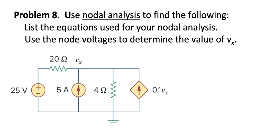 Solved Problem 8. ﻿Use nodal analysis to find the following: | Chegg.com