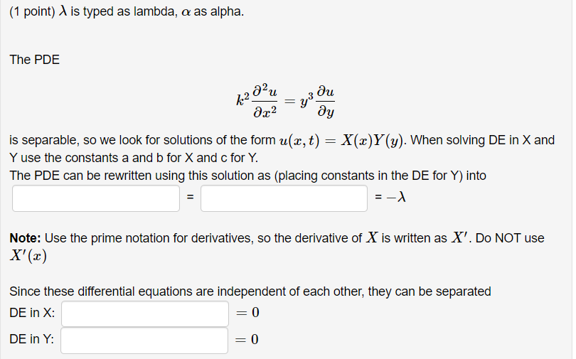 Solved λλ is typed as lambda, αα as alpha. The | Chegg.com