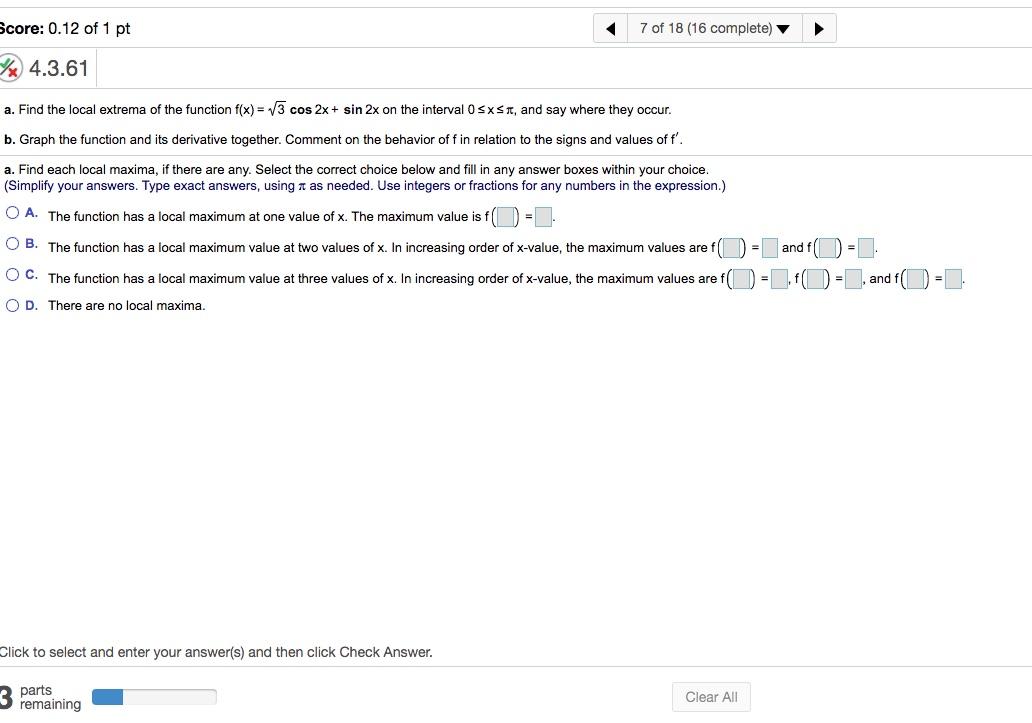 Solved Comment on the behavior of f in relation to the signs | Chegg.com