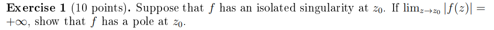 Solved Exercise 1 (10 ﻿points). ﻿Suppose that f ﻿has an | Chegg.com